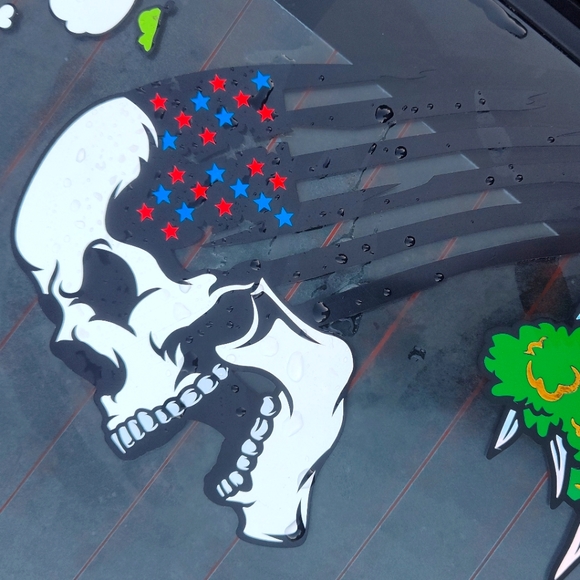 Fresh D's | Wall Decor | Patriotic Skull Flag Decal Sticker | Poshmark
